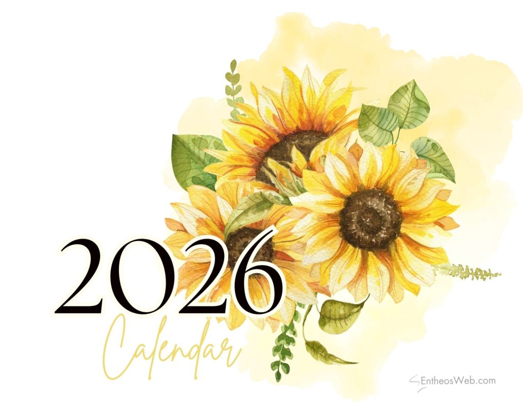 Sunflowers 2026 Monthly & 2/ 4/ 6 Month Printable Calendars & Planner ...