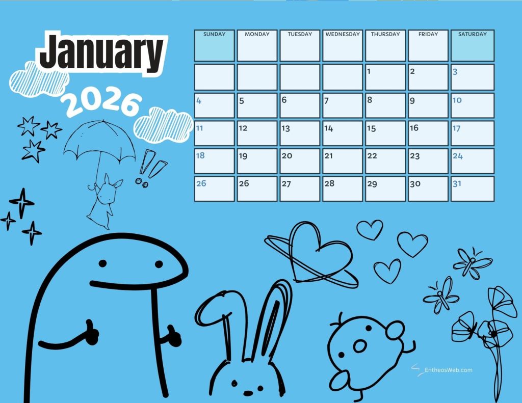 January 2026 Printable Calendars | EntheosWeb