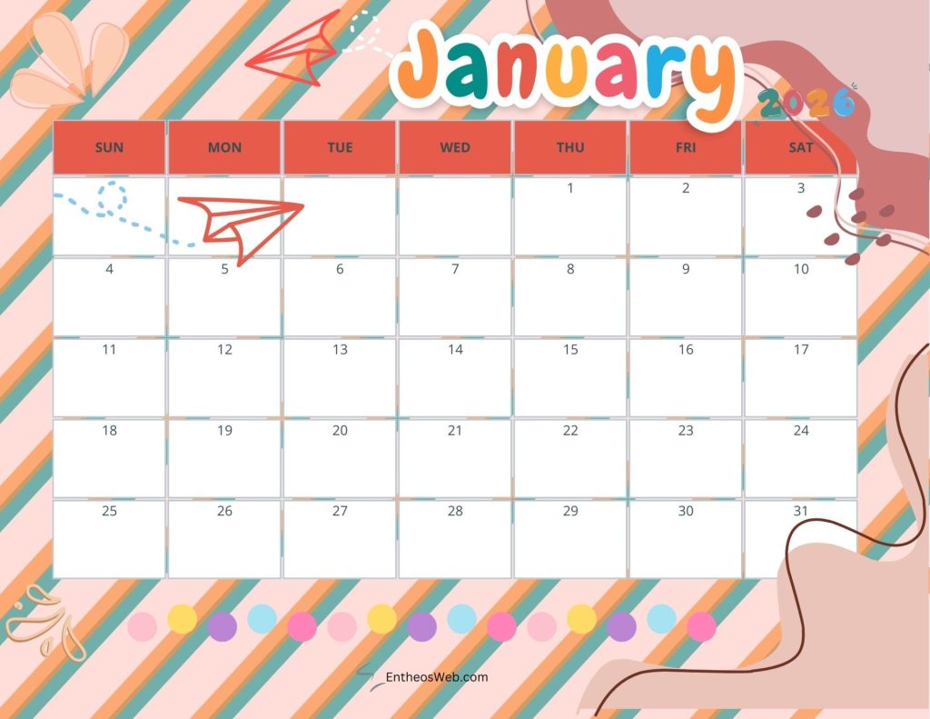 January 2026 Printable Calendars | EntheosWeb