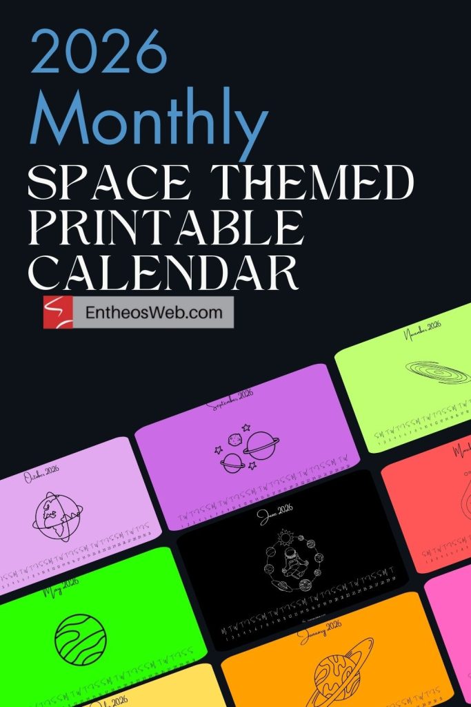 2026 Monthly Space Themed Printable Calendar » EntheosWeb