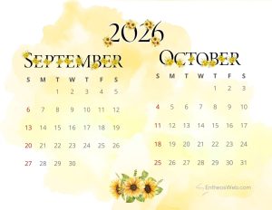 Sunflowers 2026 Monthly & 2/ 4/ 6 Month Printable Calendars & Planner ...