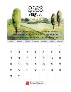 Christian 2026 Calendar with Bible Verses » EntheosWeb