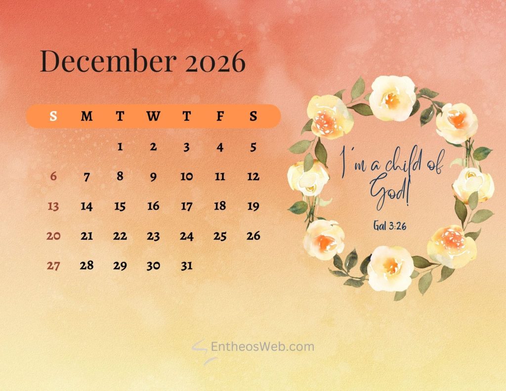 Free 2026 Christian Calendar Printable with Bible Verses » EntheosWeb