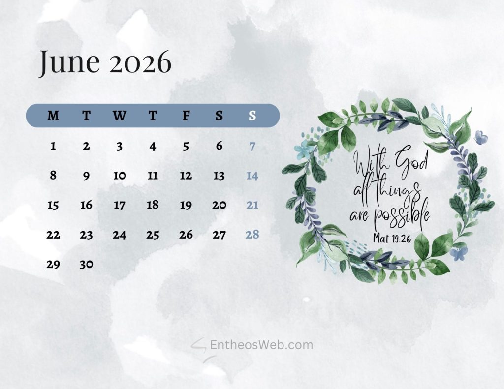 June 2026 Calendar Printables | EntheosWeb