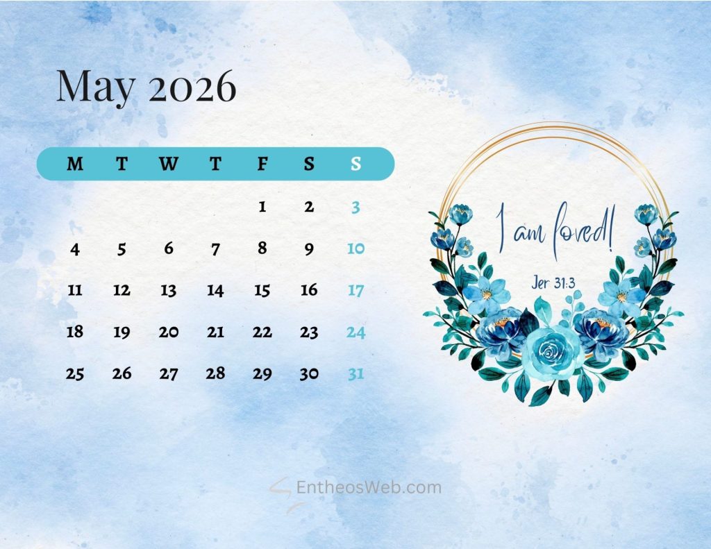 Free 2026 Christian Calendar Printable with Bible Verses | EntheosWeb