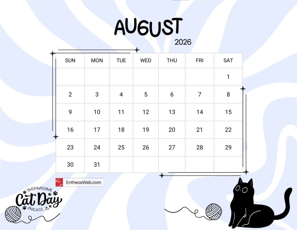 August 2026 Calendar Printables | EntheosWeb