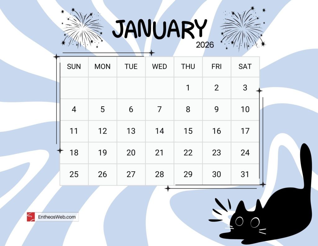 Cute Cats Pastel 2026 Monthly Calendar for Print – Landscape & Portrait ...