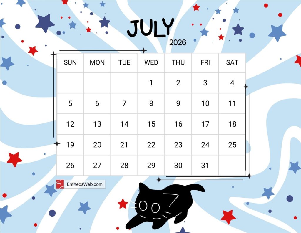 Cute Cats Pastel 2026 Monthly Calendar for Print – Landscape & Portrait ...