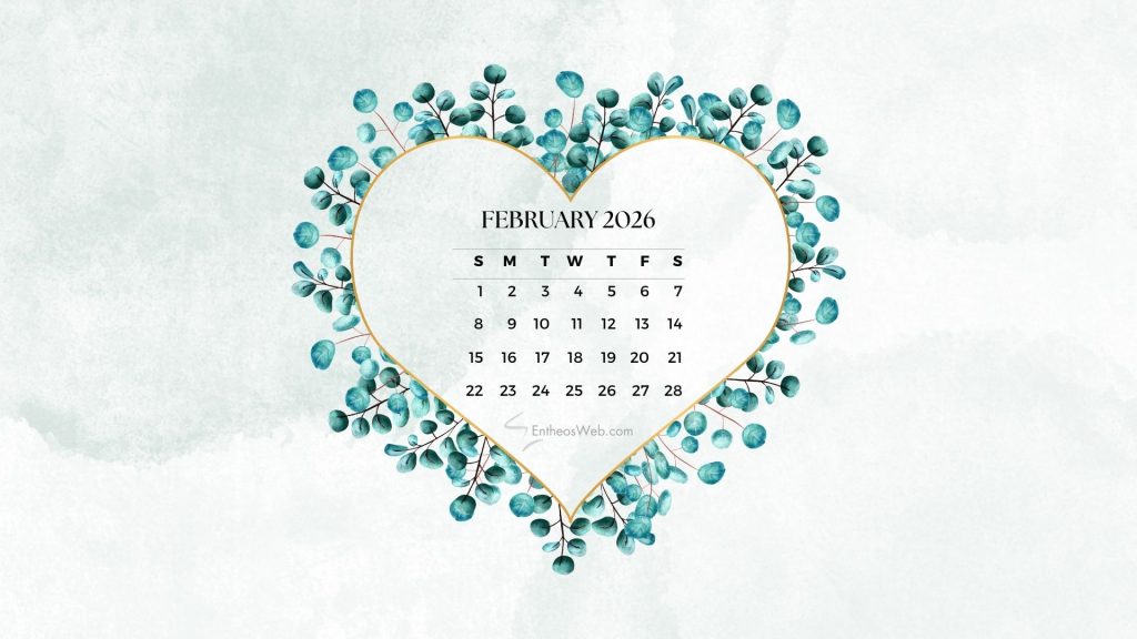 2026 February Desktop Wallpaper Calendar » EntheosWeb