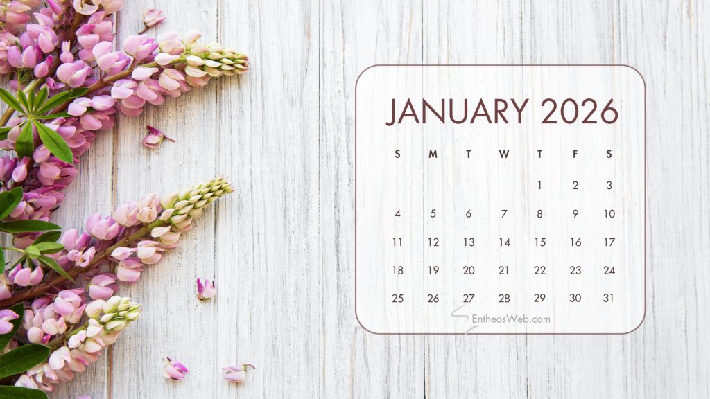 January 2026 Desktop Wallpaper Calendar » EntheosWeb