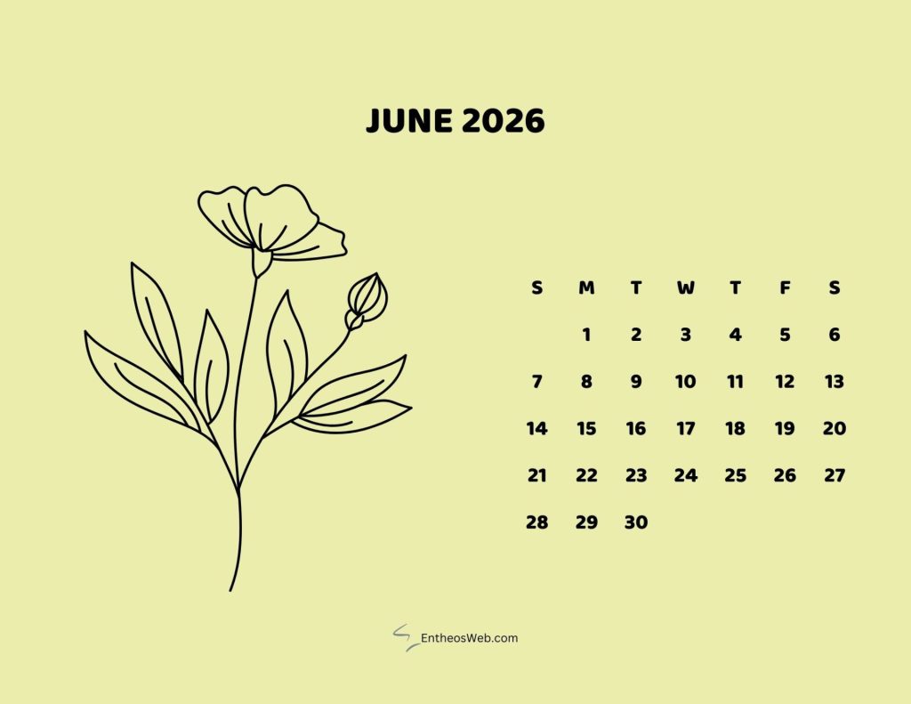 June 2026 Calendar Printables | EntheosWeb