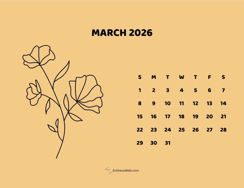 March 2026 Calendar Printables | EntheosWeb