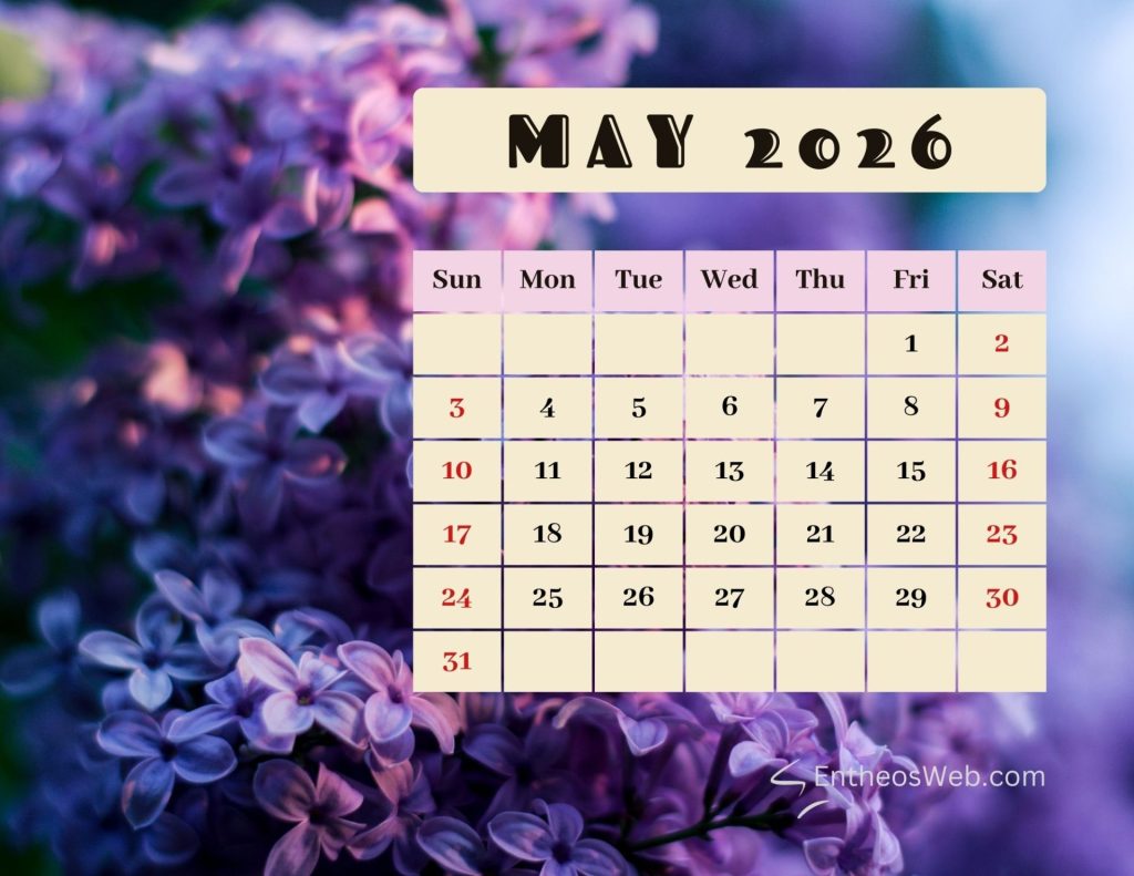 May 2026 Calendar Printables | EntheosWeb