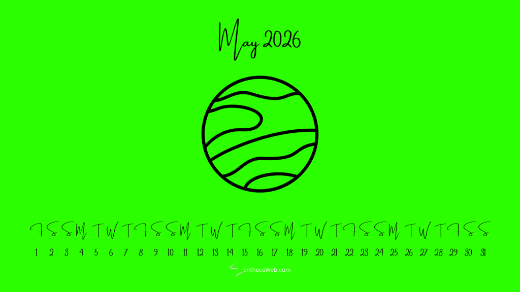 2026 Monthly Space Themed Calendar Desktop Wallpaper for the Full Year ...