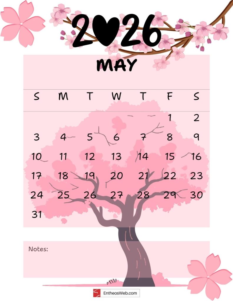 May 2026 Calendar Printables | EntheosWeb