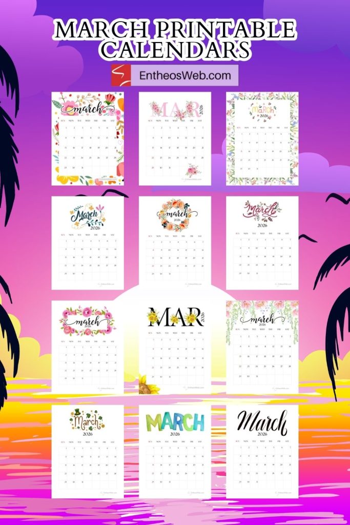March Printable Calendars | EntheosWeb