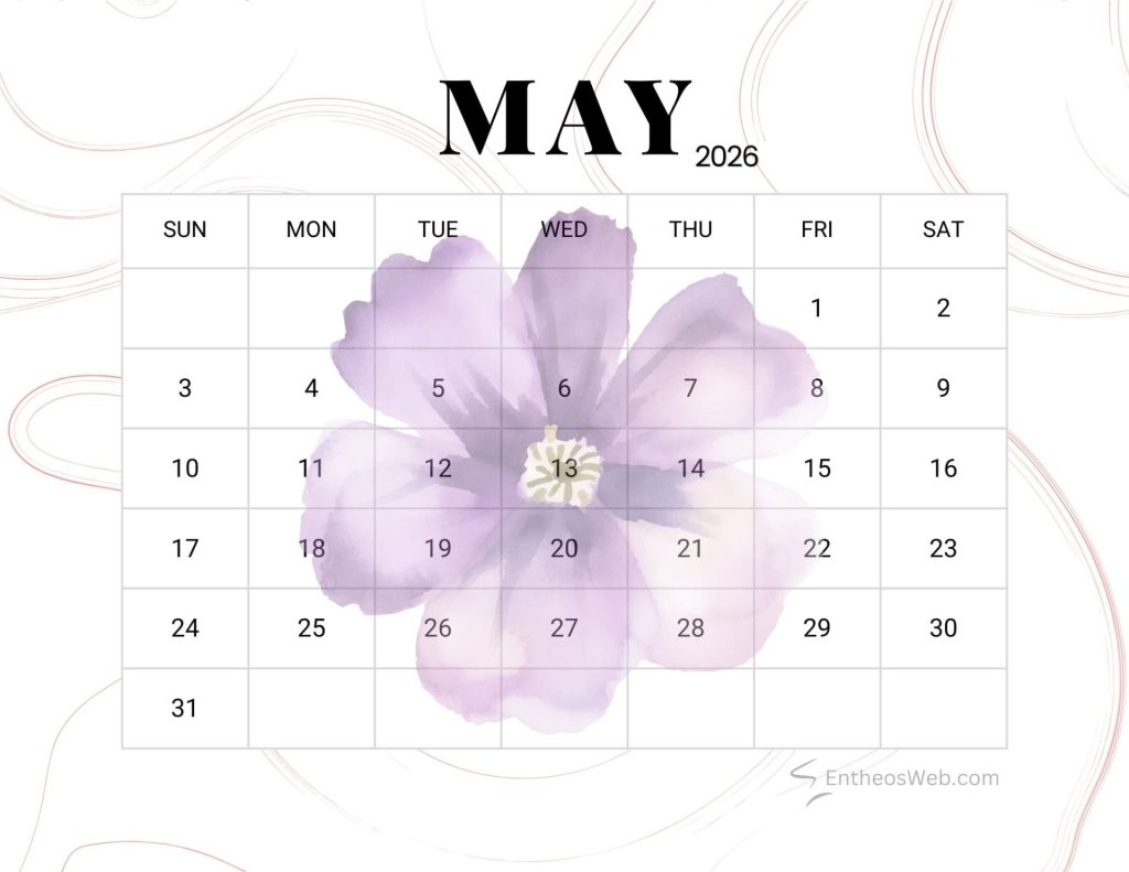 May 2026 Calendar Printables | EntheosWeb
