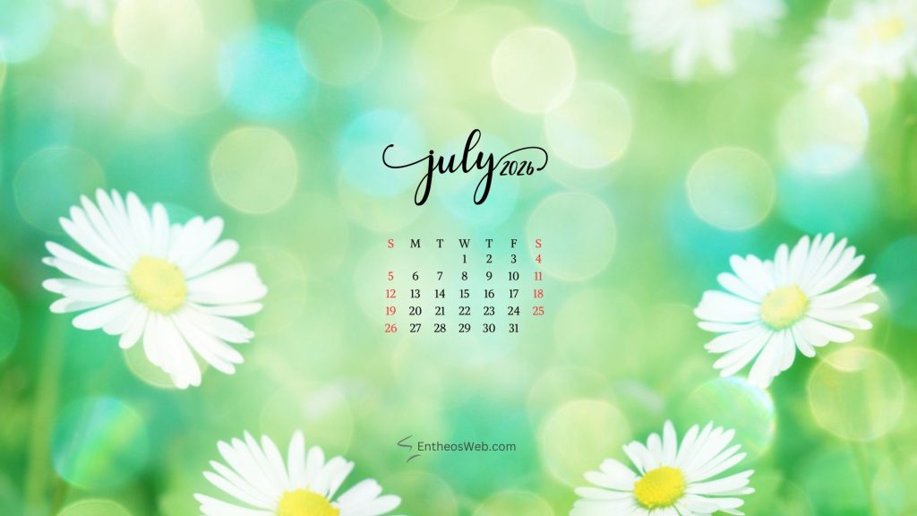 July 2026 Calendar Desktop & Laptop Wallpapers | EntheosWeb