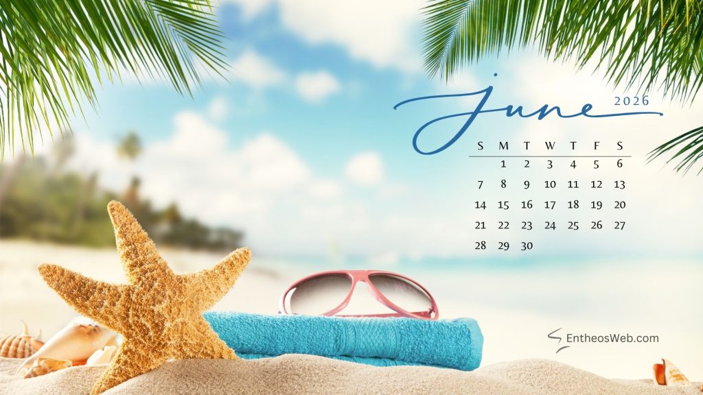 June Calendar Desktop Wallpaper Background for 2026 | EntheosWeb