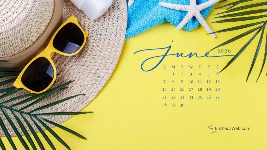June Calendar Desktop Wallpaper Background for 2026 | EntheosWeb
