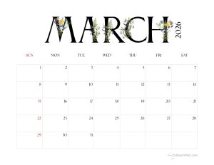 March Printable Calendars | EntheosWeb
