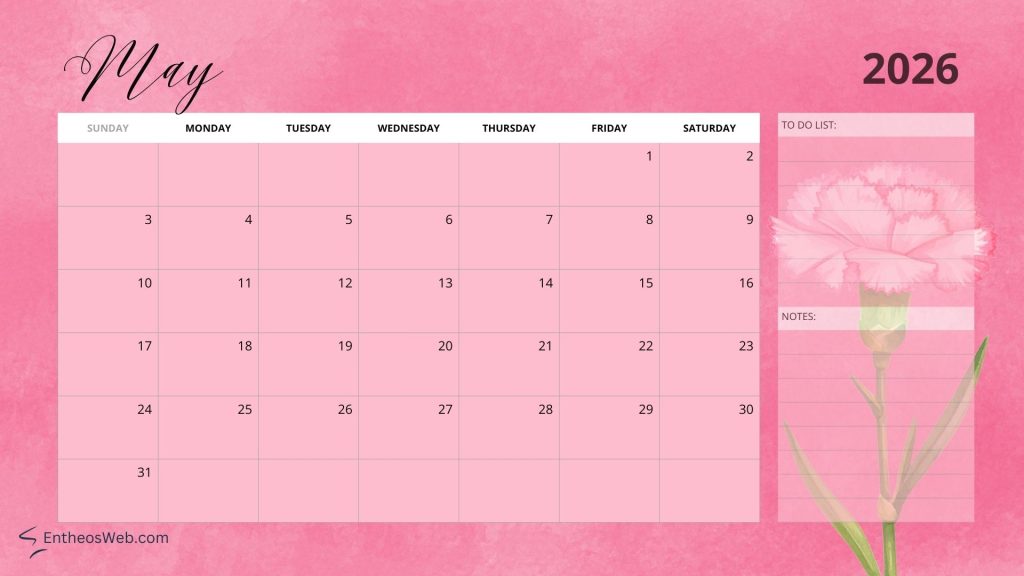 May Calendars & Wallpapers for 2026 | EntheosWeb