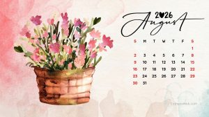 August 2026 Desktop Wallpaper Calendar | EntheosWeb