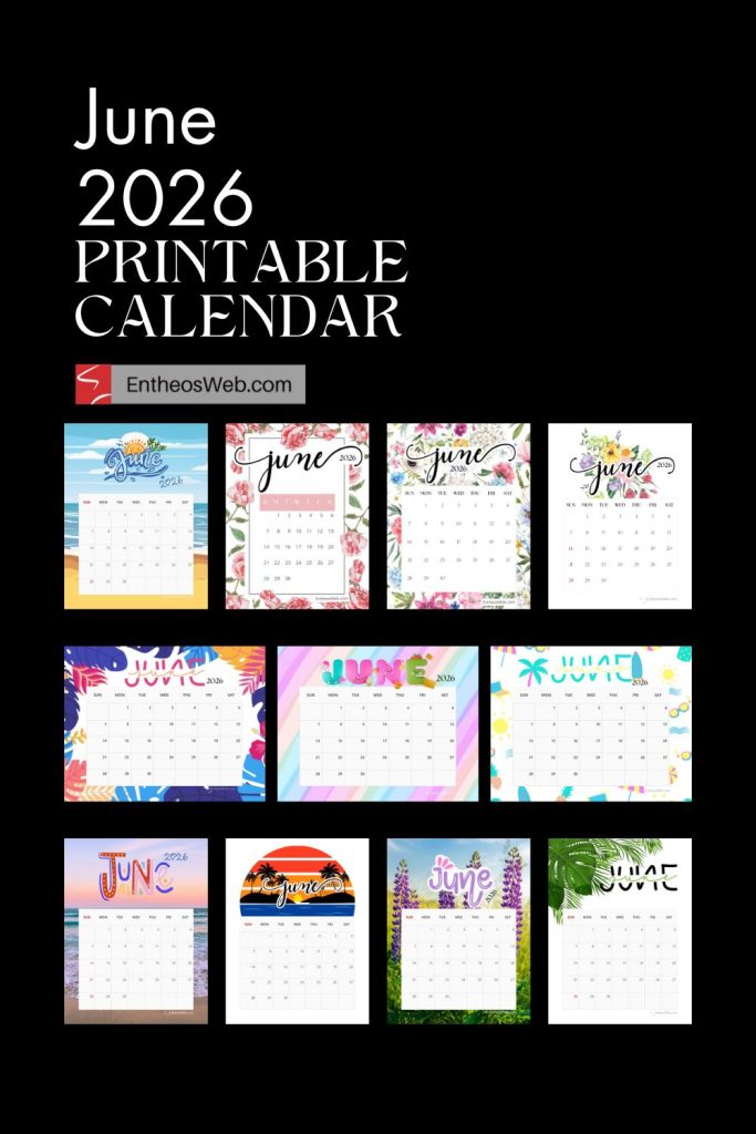 June Printable Calendars | EntheosWeb