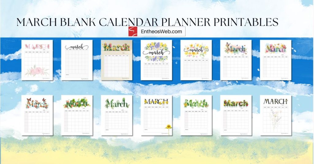 printable March calendar template | EntheosWeb