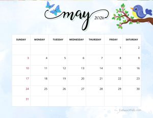 May Printable Calendars for 2026 | EntheosWeb