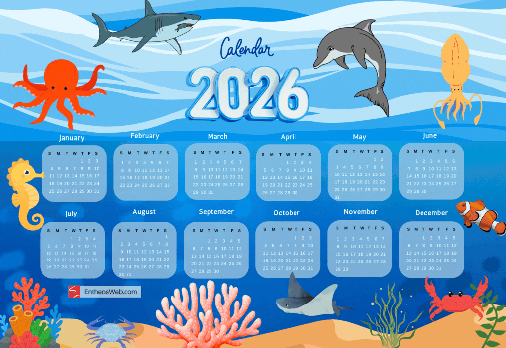 GIF Calendar 2026 – Animated Yearly Calendar | EntheosWeb