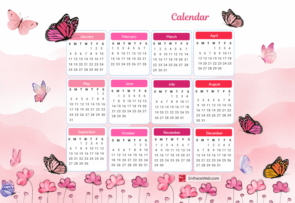 GIF Calendar 2026 – Animated Yearly Calendar | EntheosWeb