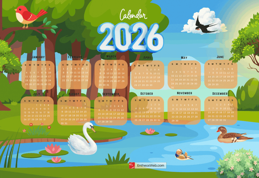 GIF Calendar 2026 – Animated Yearly Calendar | EntheosWeb