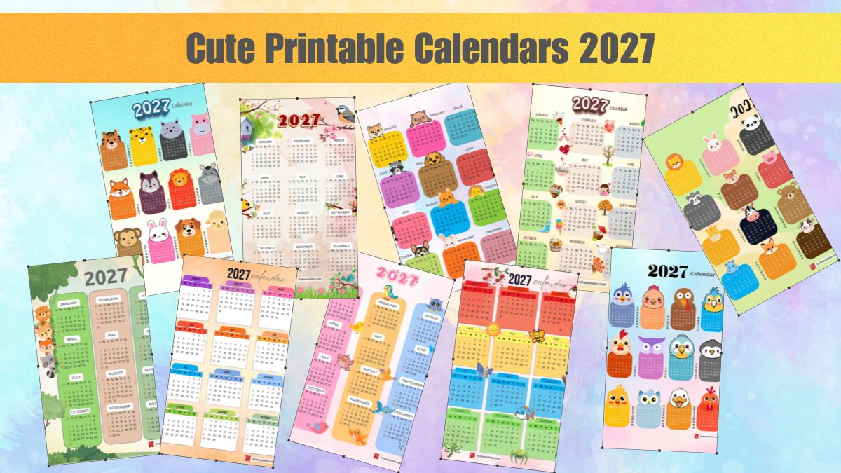Cute Printable Calendars 2027 | EntheosWeb